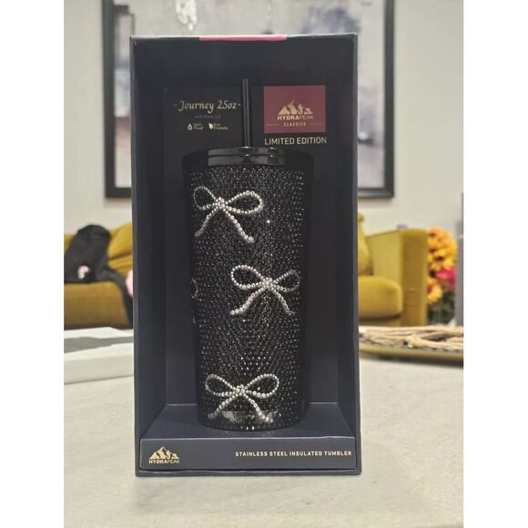 Dining | Limited Edition Hydrapeak Stainless Steel Black Bling Bow 25oz ...